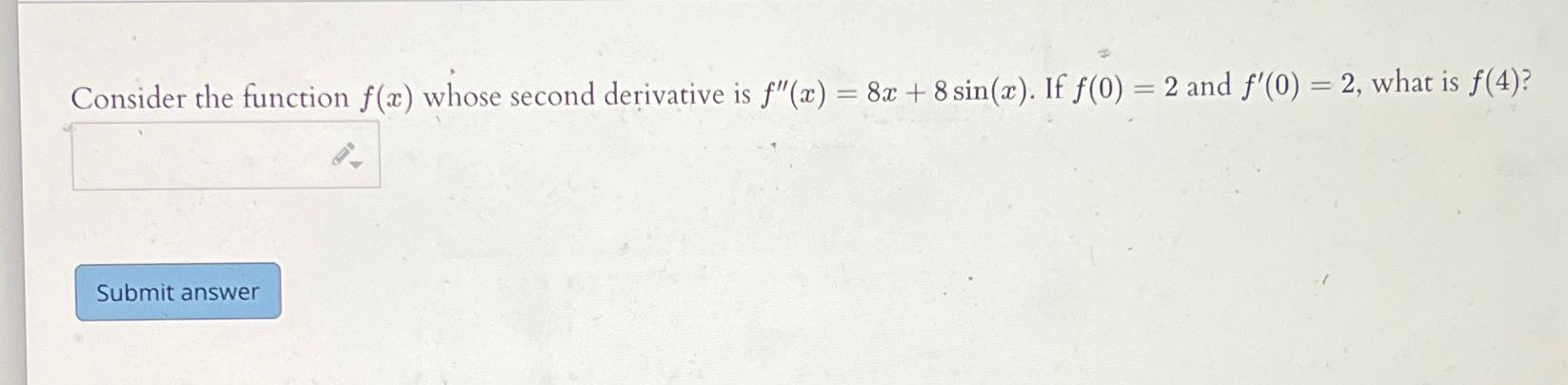 Solved Consider The Function Fx ﻿whose Second Derivative 8916