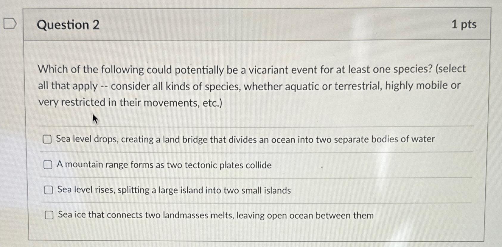 Solved Question 21 ﻿ptsWhich of the following could | Chegg.com
