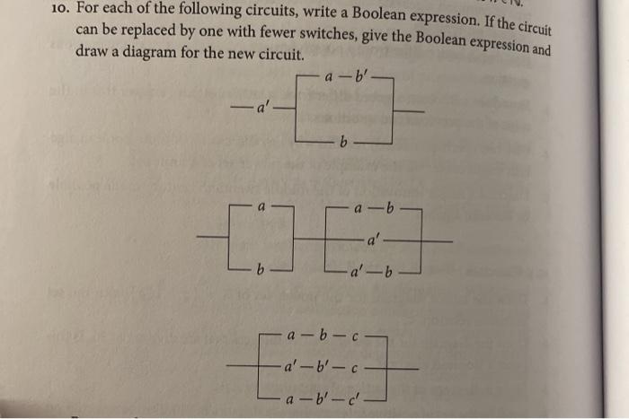 Solved 10. For each of the following circuits, write a | Chegg.com