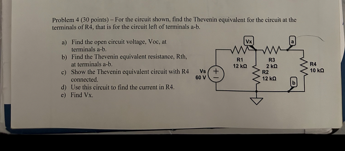 Problem 4 ( 30 ﻿points) - ﻿For the circuit shown, | Chegg.com