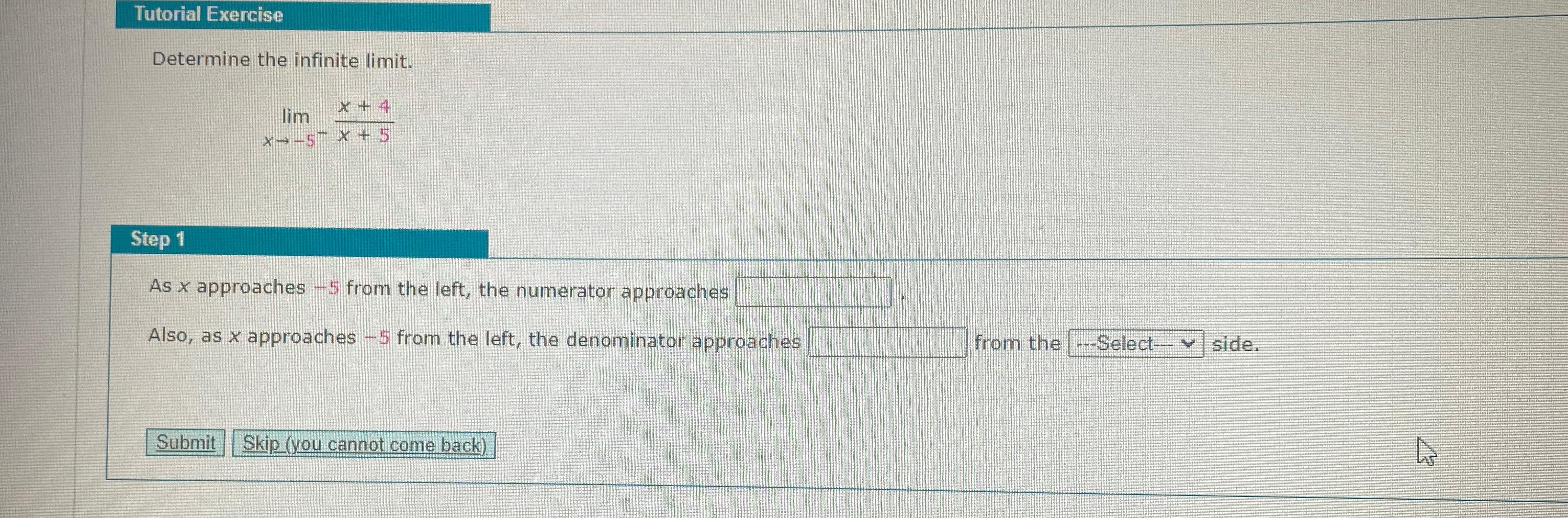 Solved Tutorial ExerciseDetermine the infinite | Chegg.com