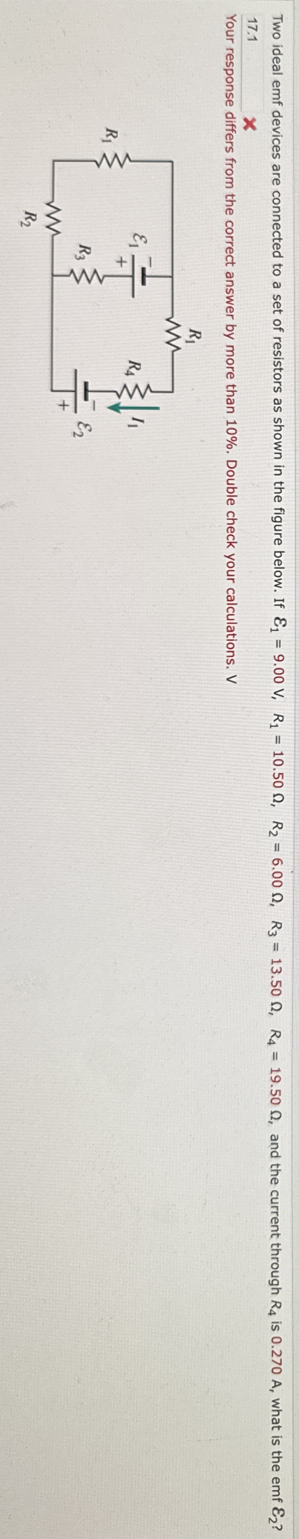 Your response differs from the correct answer by | Chegg.com