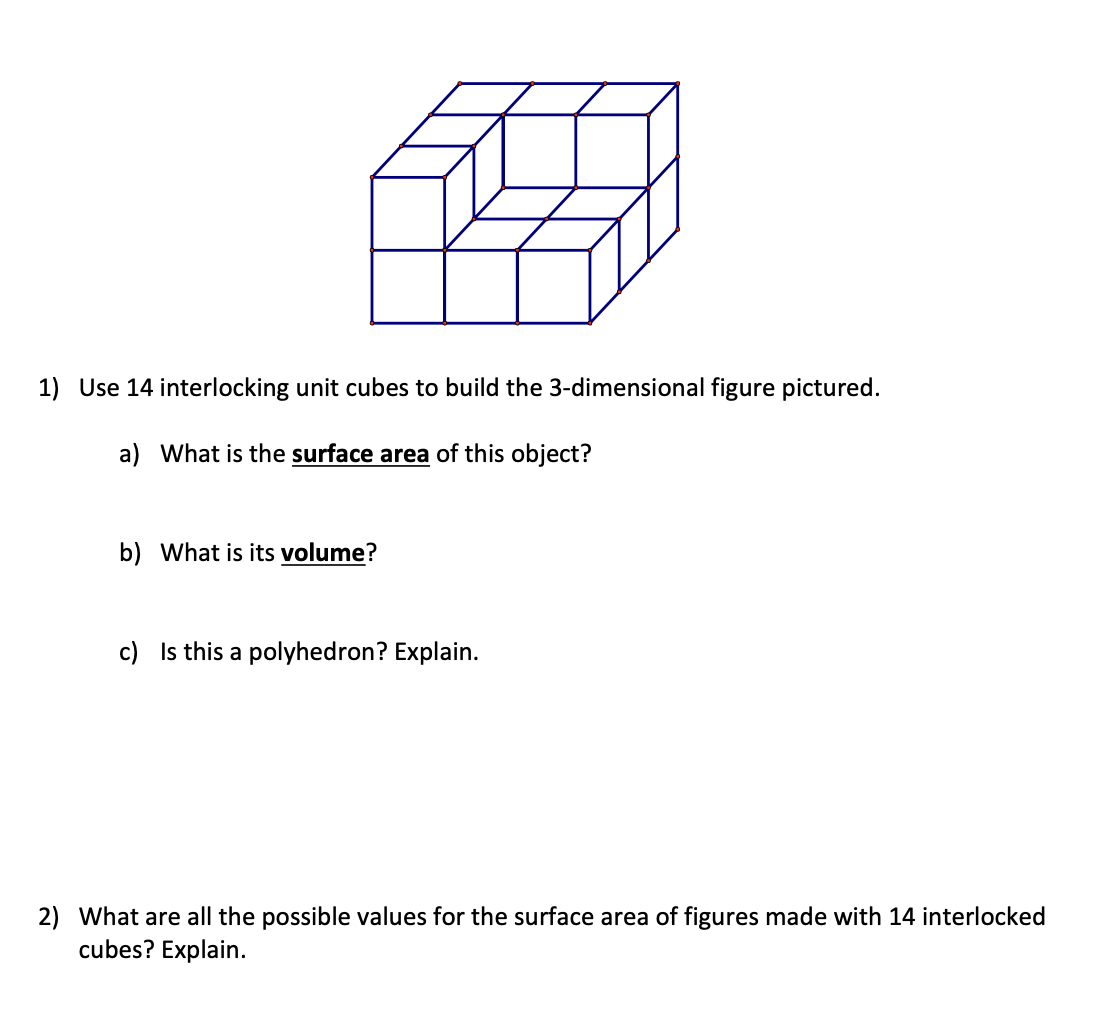 Solved Use 14 ﻿interlocking unit cubes to build the | Chegg.com