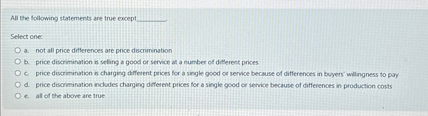Solved All the following statements are true exceptSelect | Chegg.com