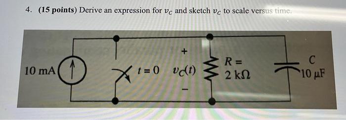 Solved Derive an expression for vc and sketch vc to scale | Chegg.com
