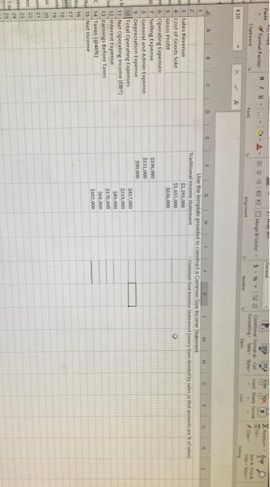 Solved i need help with how to do a common size income | Chegg.com