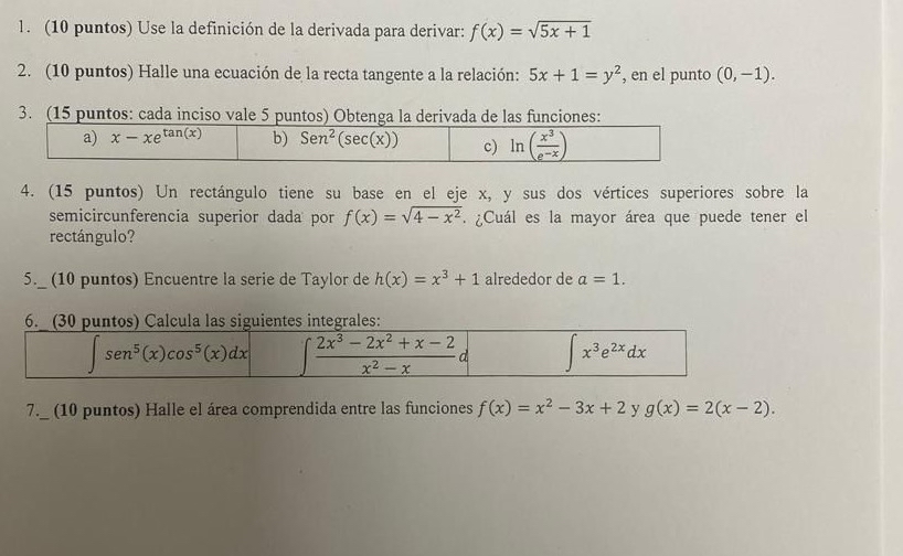 Solved 10 ﻿puntos ﻿use La Definición De La Derivada Para