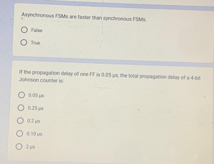 Solved Asynchronous FSMs are faster than synchronous FSMs. | Chegg.com