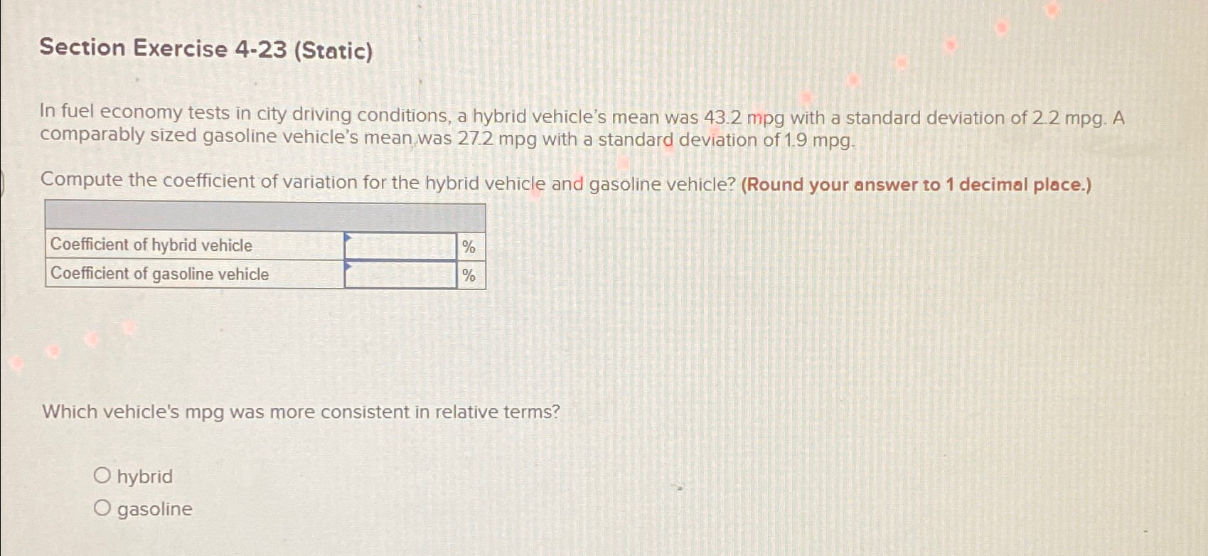 Solved Section Exercise 4-23 (Static)\\nIn fuel economy | Chegg.com