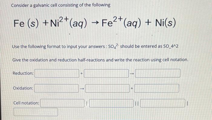 Solved Consider a galvanic cell consisting of the following | Chegg.com