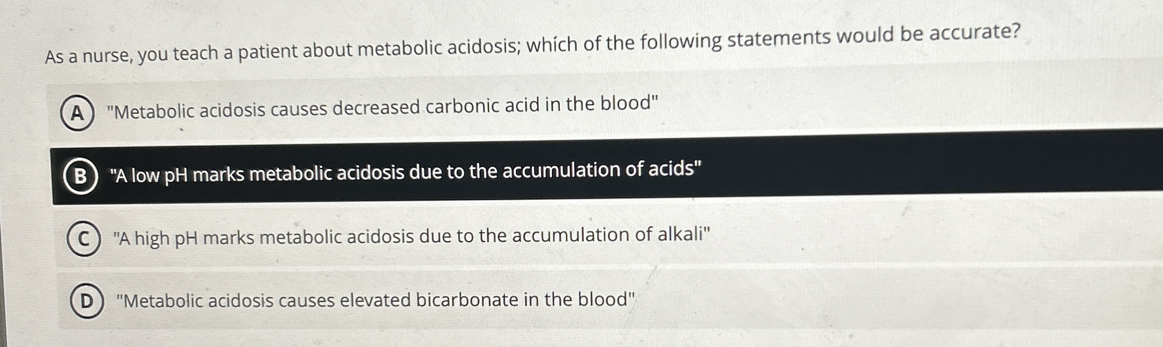Solved As a nurse, you teach a patient about metabolic | Chegg.com