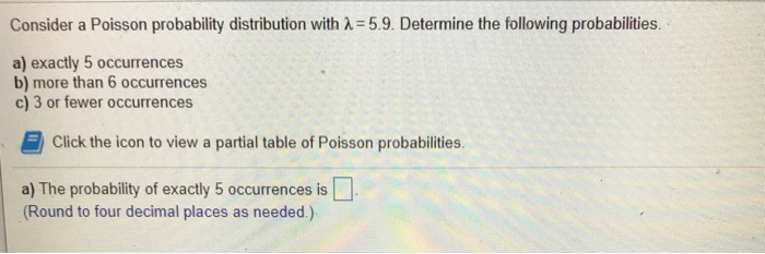 Solved Consider a Poisson probability distribution with 2 = | Chegg.com
