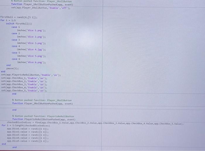 Solved Hello! I am currently working on a game in matlab app | Chegg.com