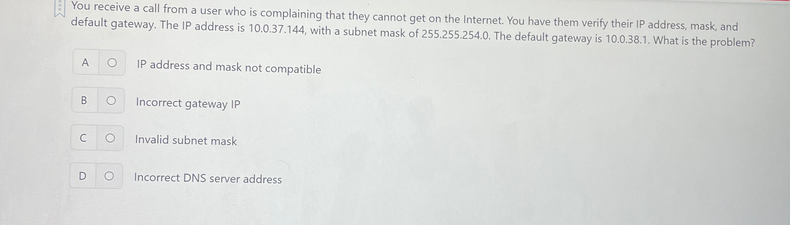 Solved You receive a call from a user who is complaining | Chegg.com