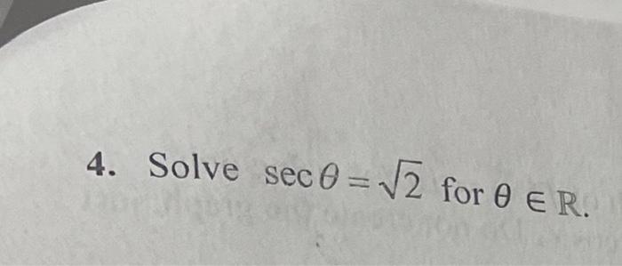 Solved secθ=2 | Chegg.com