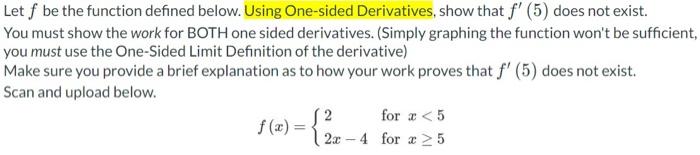 Solved Let f be the function defined below. Using One-sided | Chegg.com