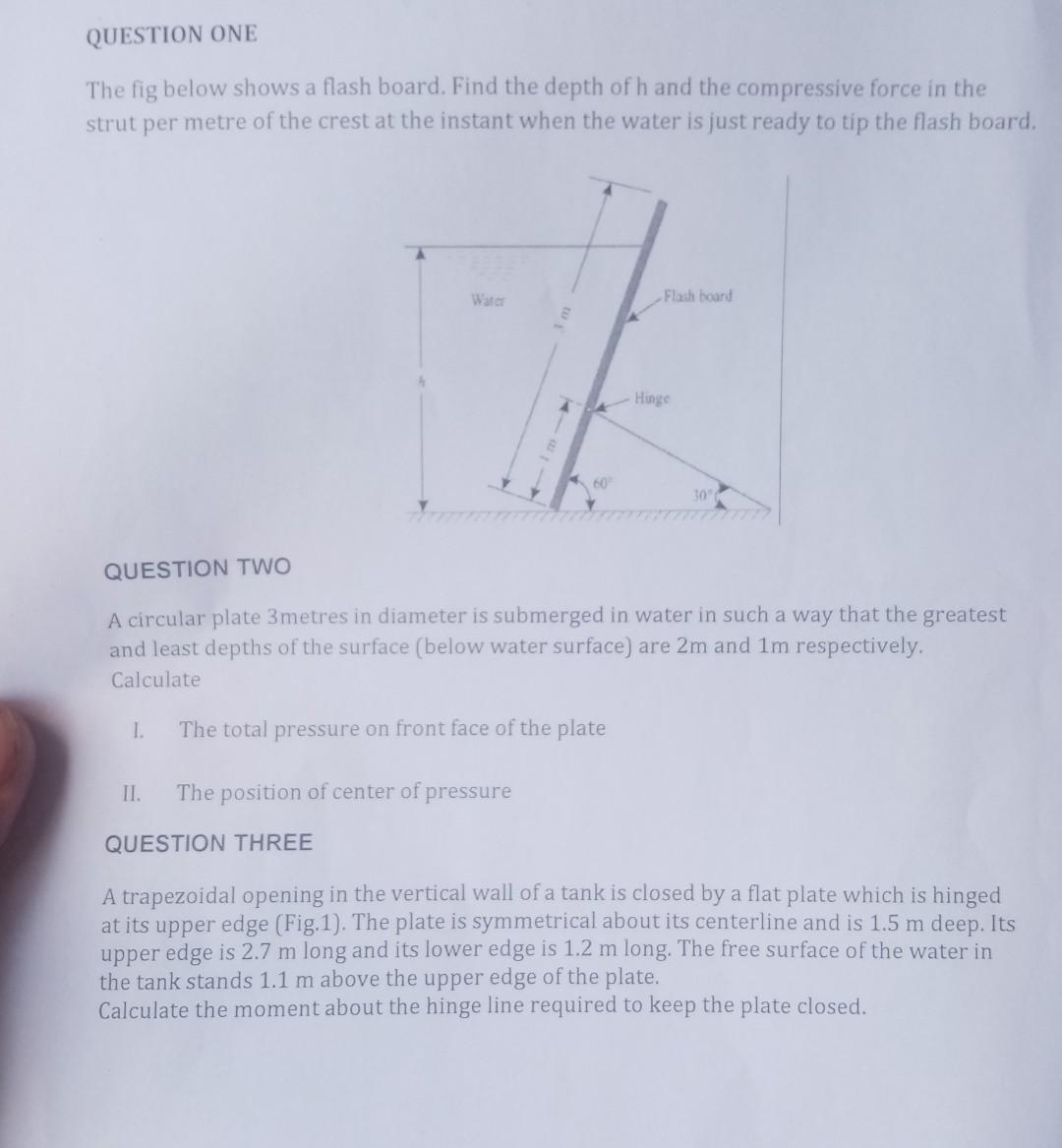 Solved QUESTION ONE The fig below shows a flash board. Find | Chegg.com