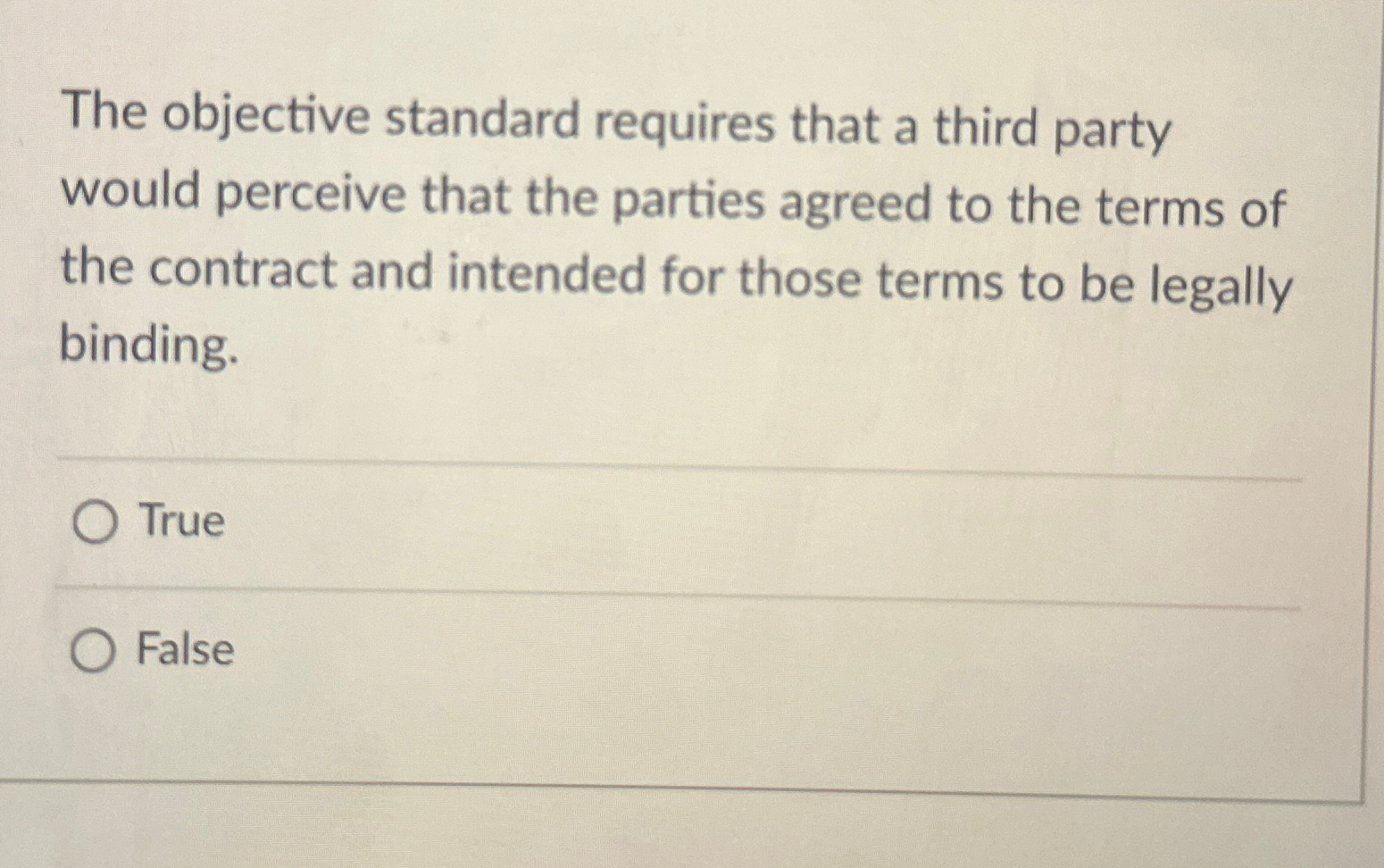 Solved The objective standard requires that a third party | Chegg.com