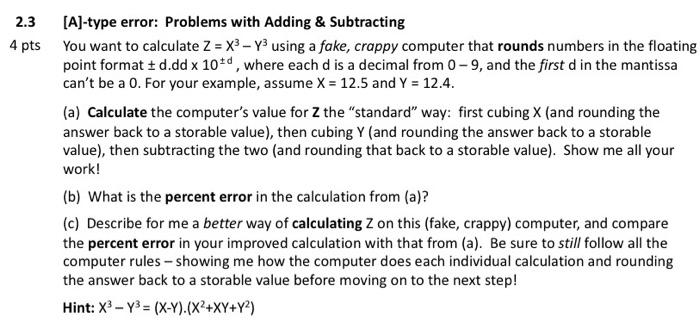 Solved [A]-type error: Problems with Adding \& Subtracting | Chegg.com