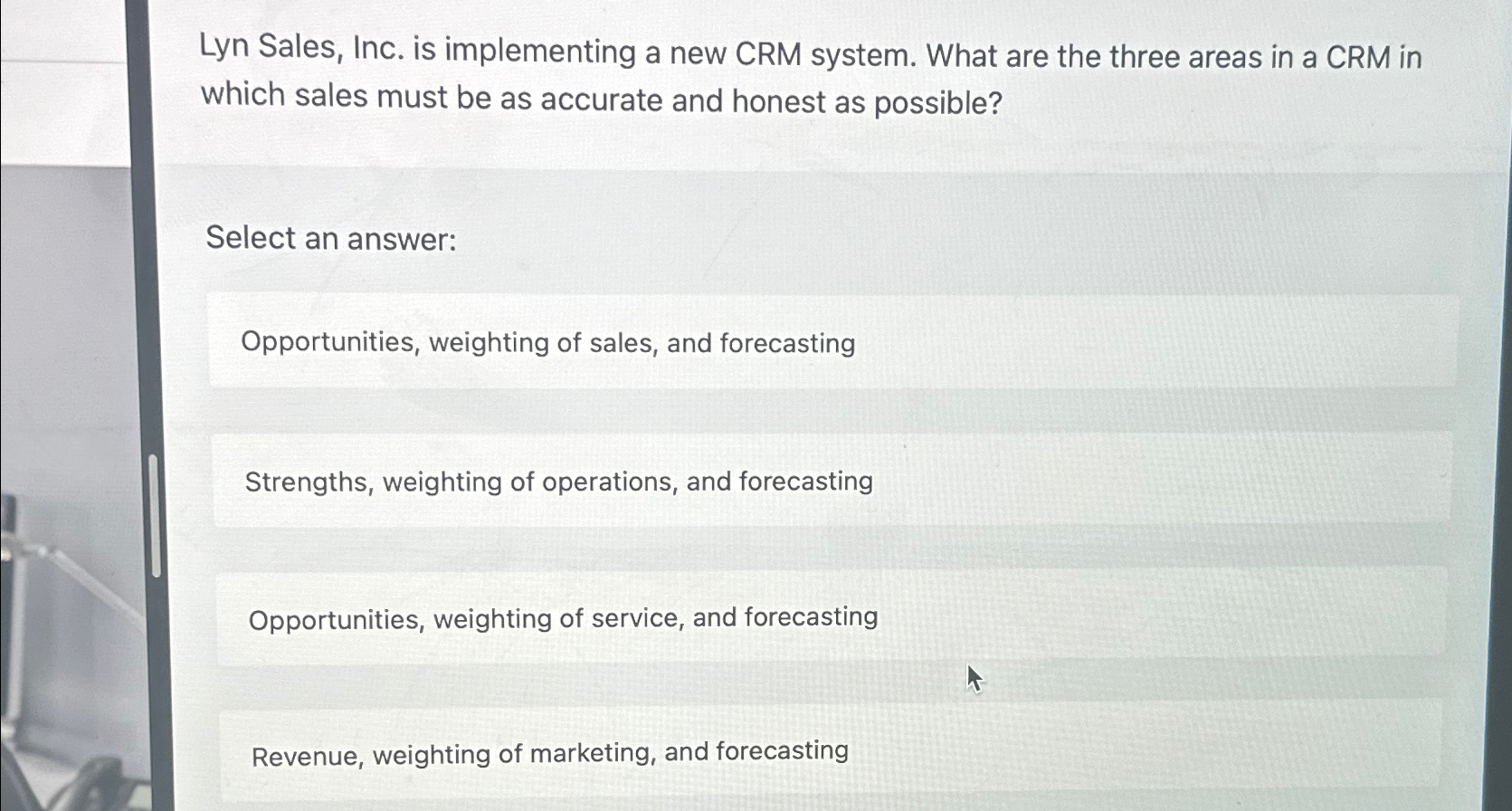 Solved Lyn Sales, Inc. is implementing a new CRM system. | Chegg.com
