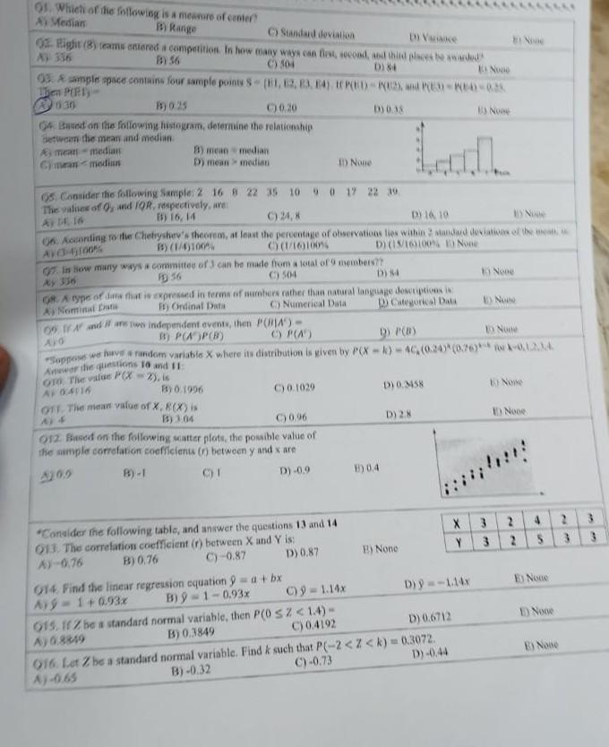 Solved A) 336 fi) 56 C) 504 D) $4 1.) Now Iinen P(Rt) 1035 | Chegg.com