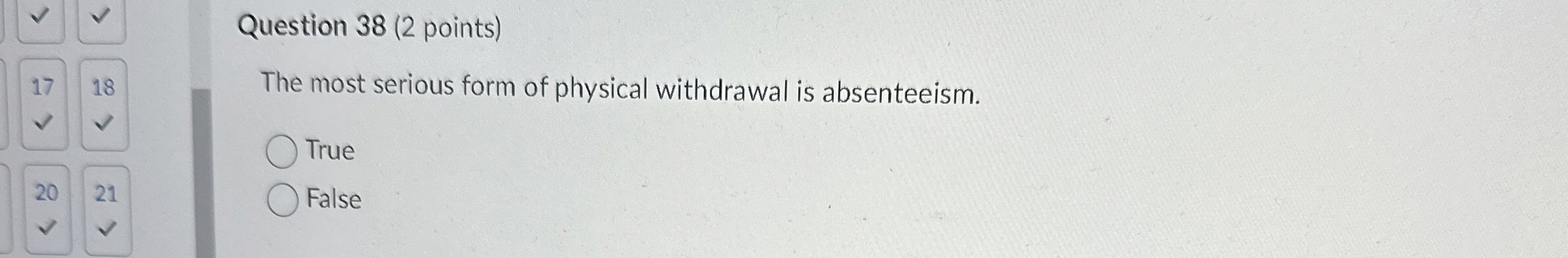 Solved Question 38 (2 ﻿points)17,18The most serious form of | Chegg.com