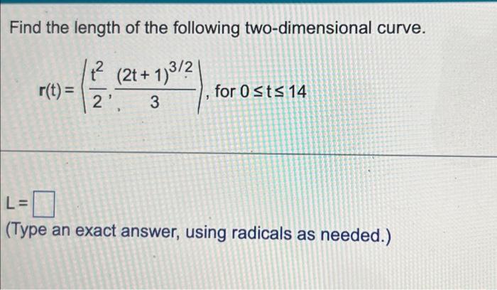 Solved Find the length of the following two-dimensional | Chegg.com
