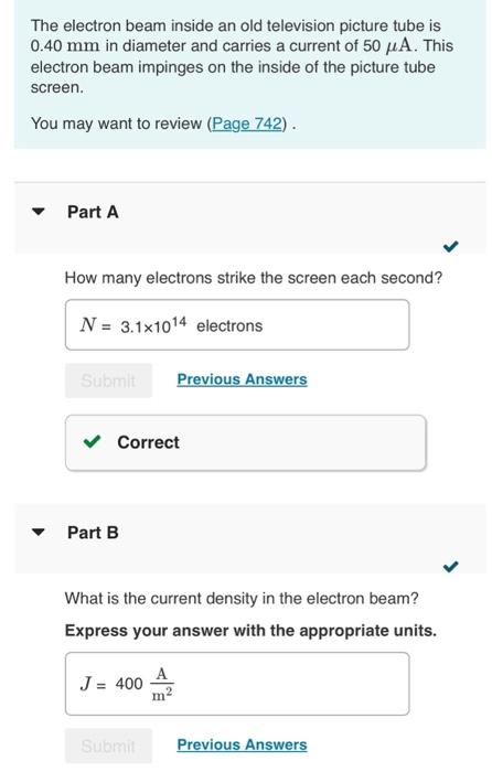 Solved The electron beam inside an old television picture | Chegg.com