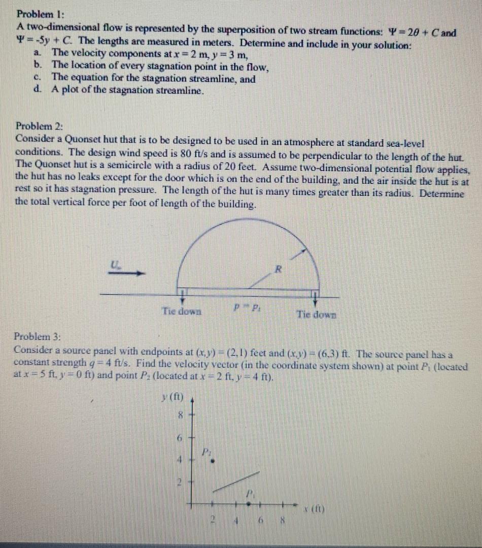 Solved Problem 1: A two-dimensional flow is represented by | Chegg.com