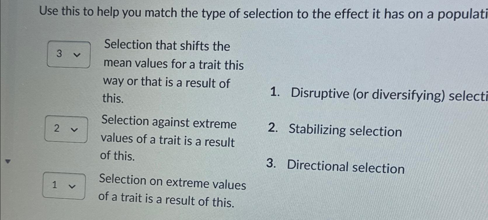 Solved Use this to help you match the type of selection to | Chegg.com