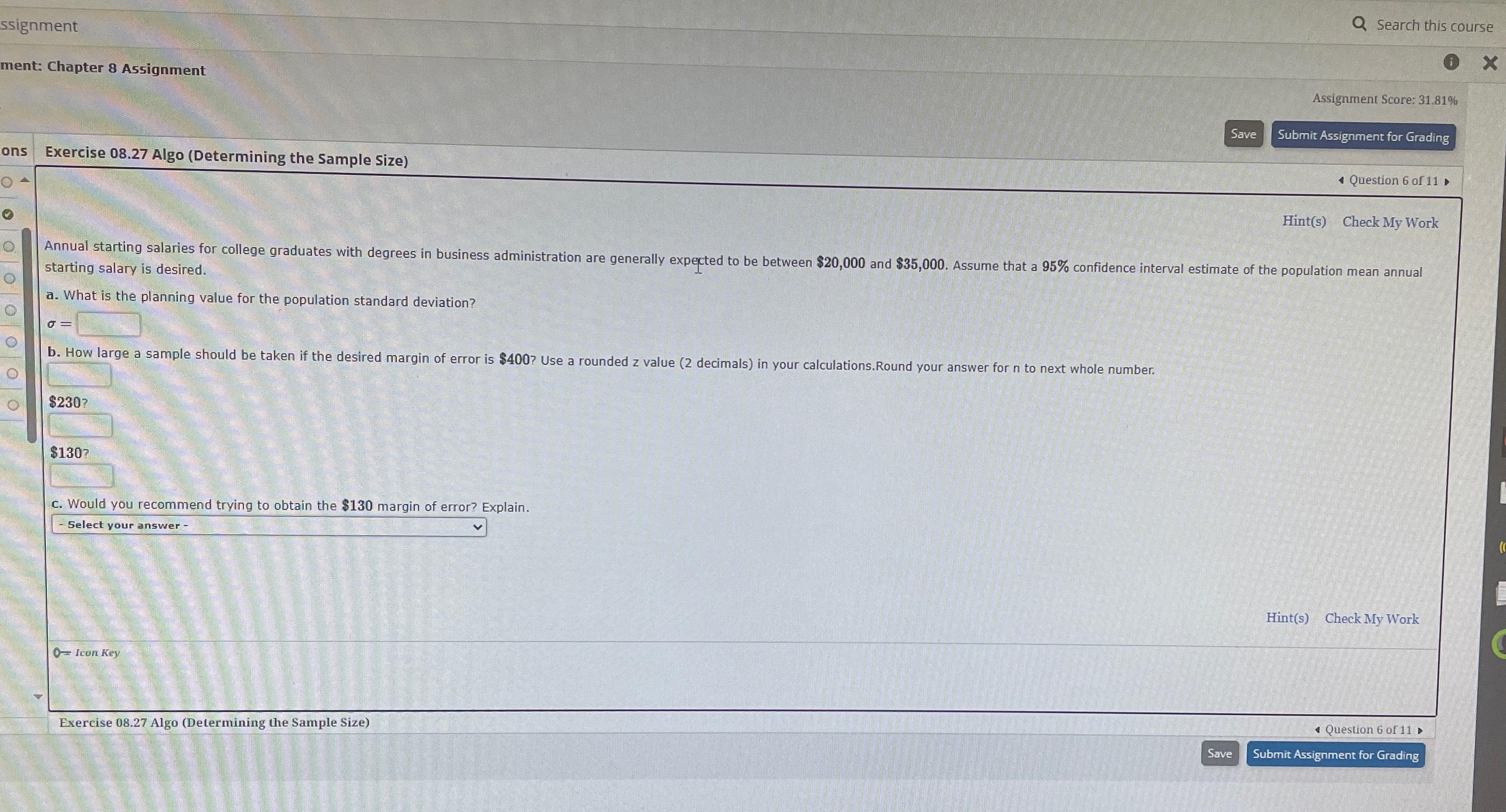 Solved ssignmentChapter 8 ﻿AssignmentAssignment Score: | Chegg.com