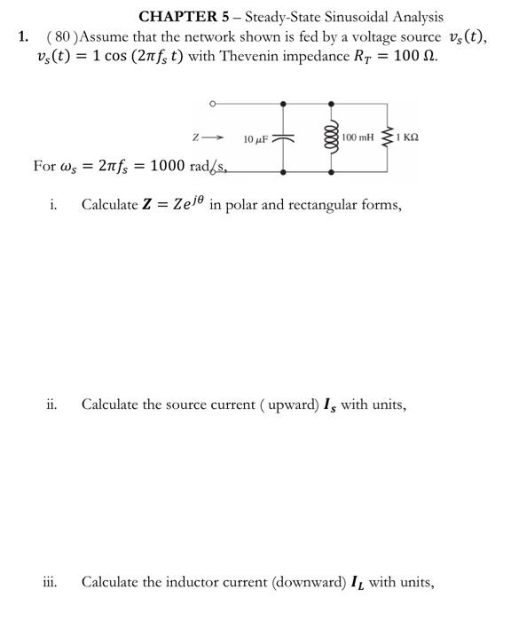 Solved CHAPTER 5 - Steady-State Sinusoidal Analysis 1. | Chegg.com