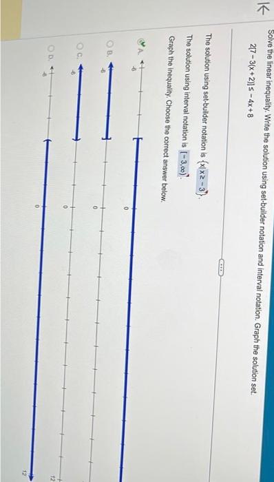 Solved Solve the linear inequality. Write the solution using | Chegg.com