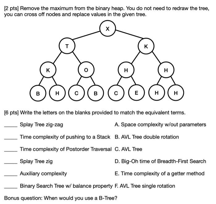 Solved [2 pts] Remove the maximum from the binary heap. You | Chegg.com