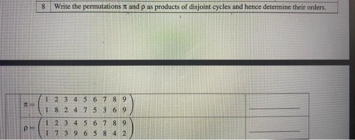 Solved Write the permutations π,ρ and σ as products of | Chegg.com