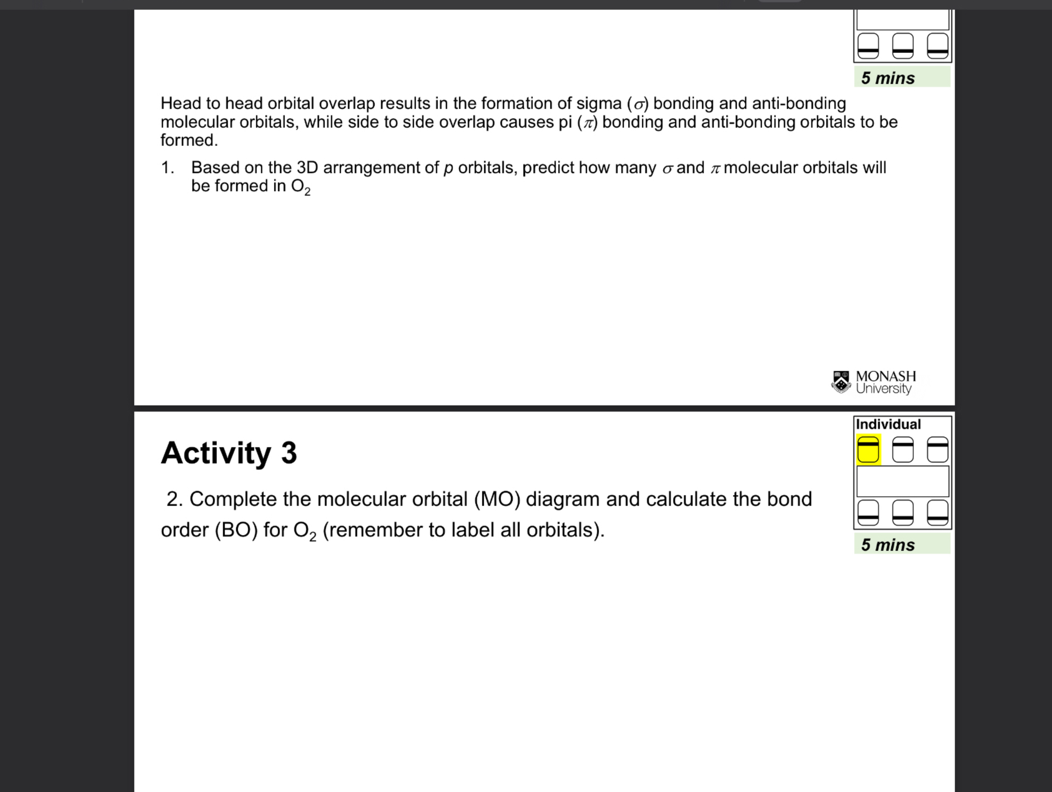Head to head orbital overlap results in the formation | Chegg.com