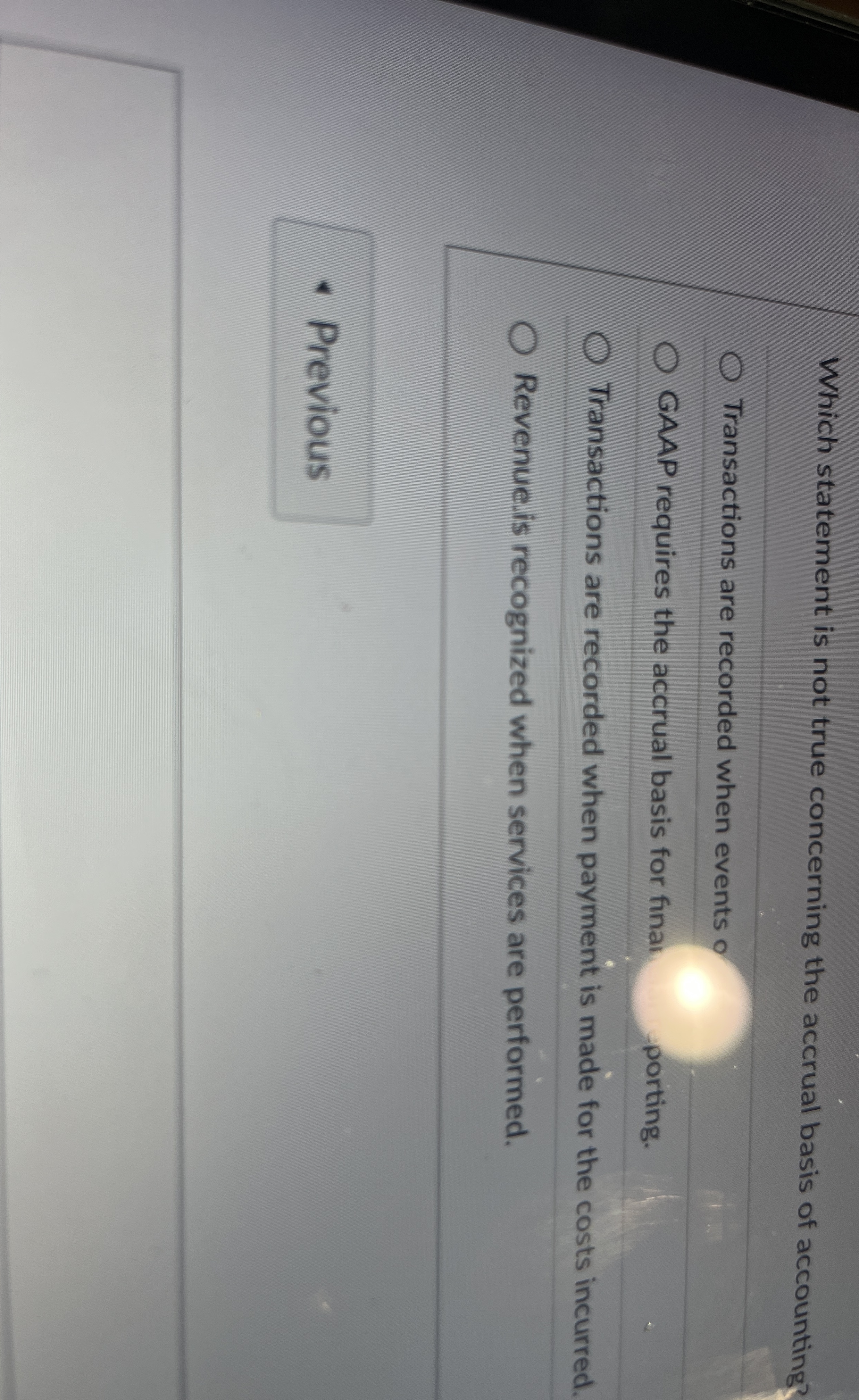 Solved Which statement is not true concerning the accrual | Chegg.com