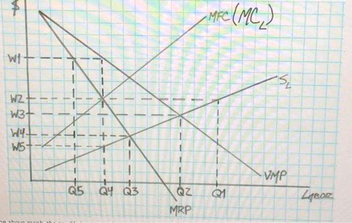 Solved Using the above graph, the equilibrium wage that the | Chegg.com