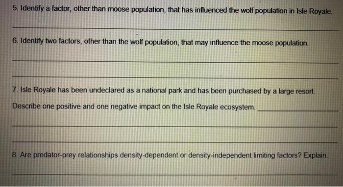 Solved Graph 5 - Predator-Prey Graph Isle Royale National | Chegg.com