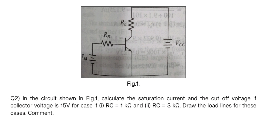 Solved Fig.1.Q2) ﻿In the circuit shown in Fig.1, ﻿calculate | Chegg.com