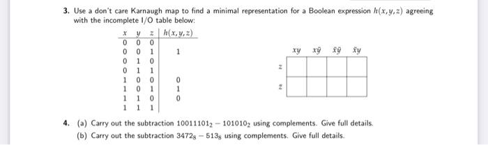 Solved 3. Use a don't care Karnaugh map to find a minimal | Chegg.com