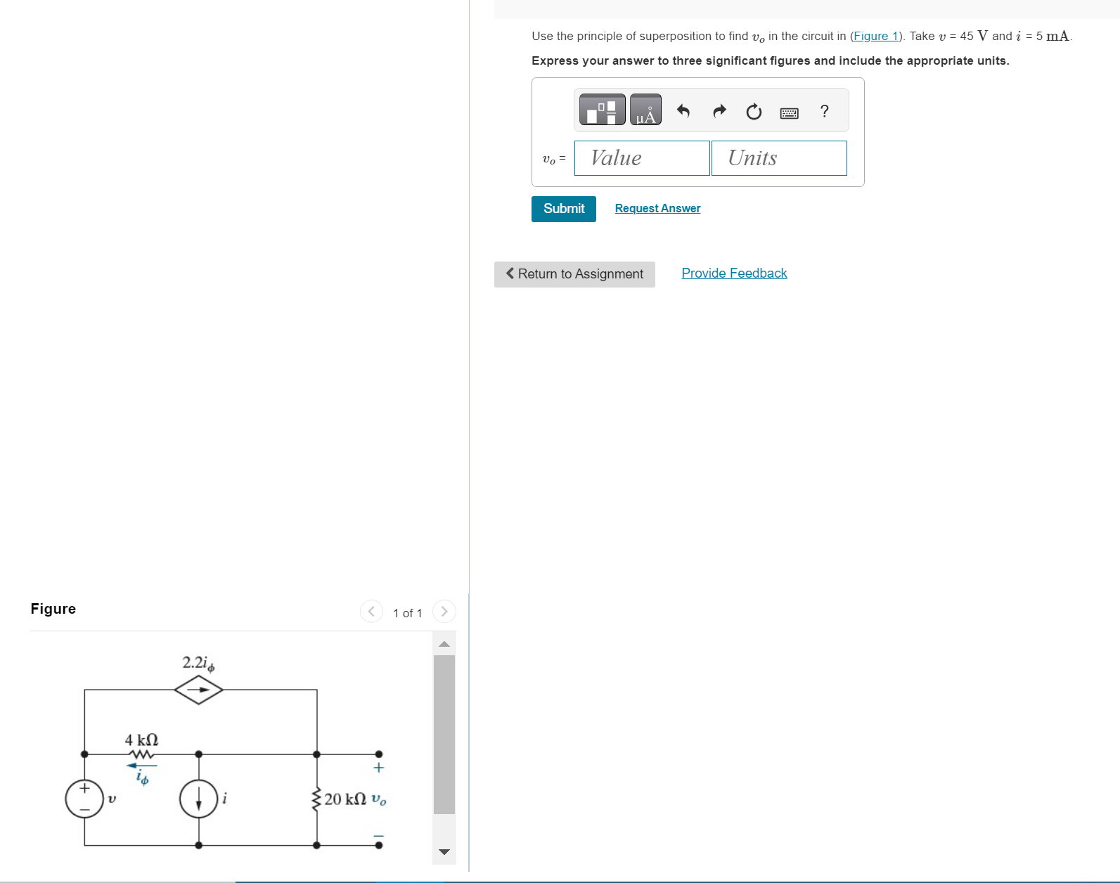 Solved Use the principle of superposition to find vo ﻿in the | Chegg.com