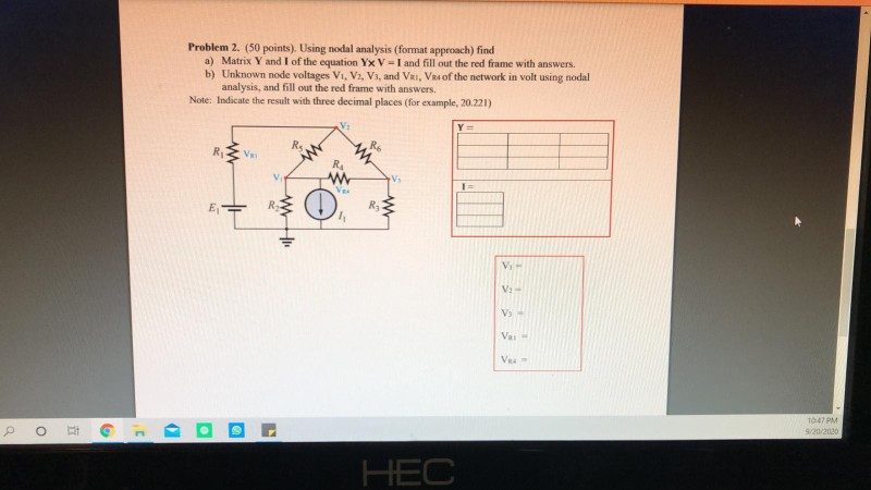 Solved Problem 2. (50 points). Using nodal analysis (format | Chegg.com