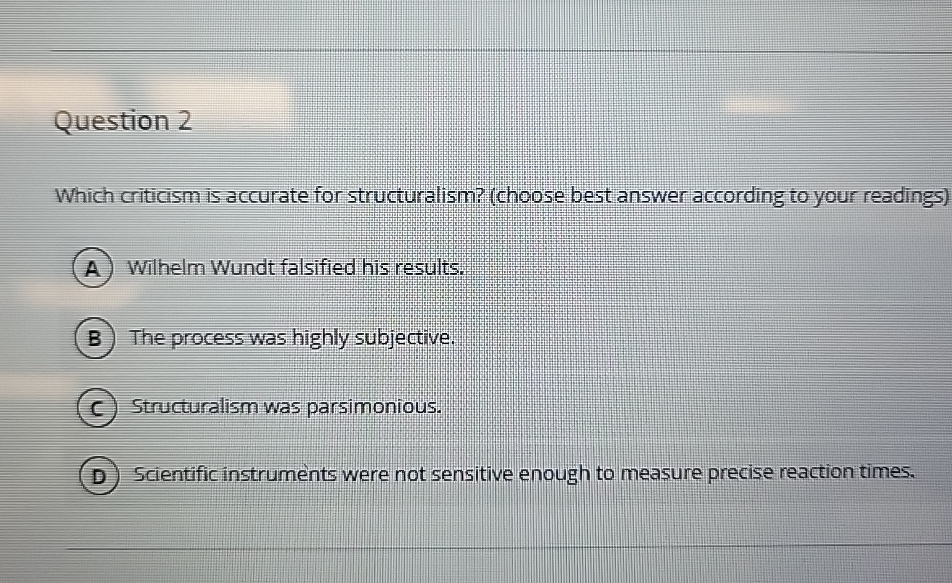 Solved Question 2Which criticism is accurate for | Chegg.com