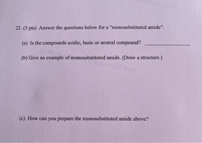 Solved 22. (5 pts) Answer the questions below for a | Chegg.com