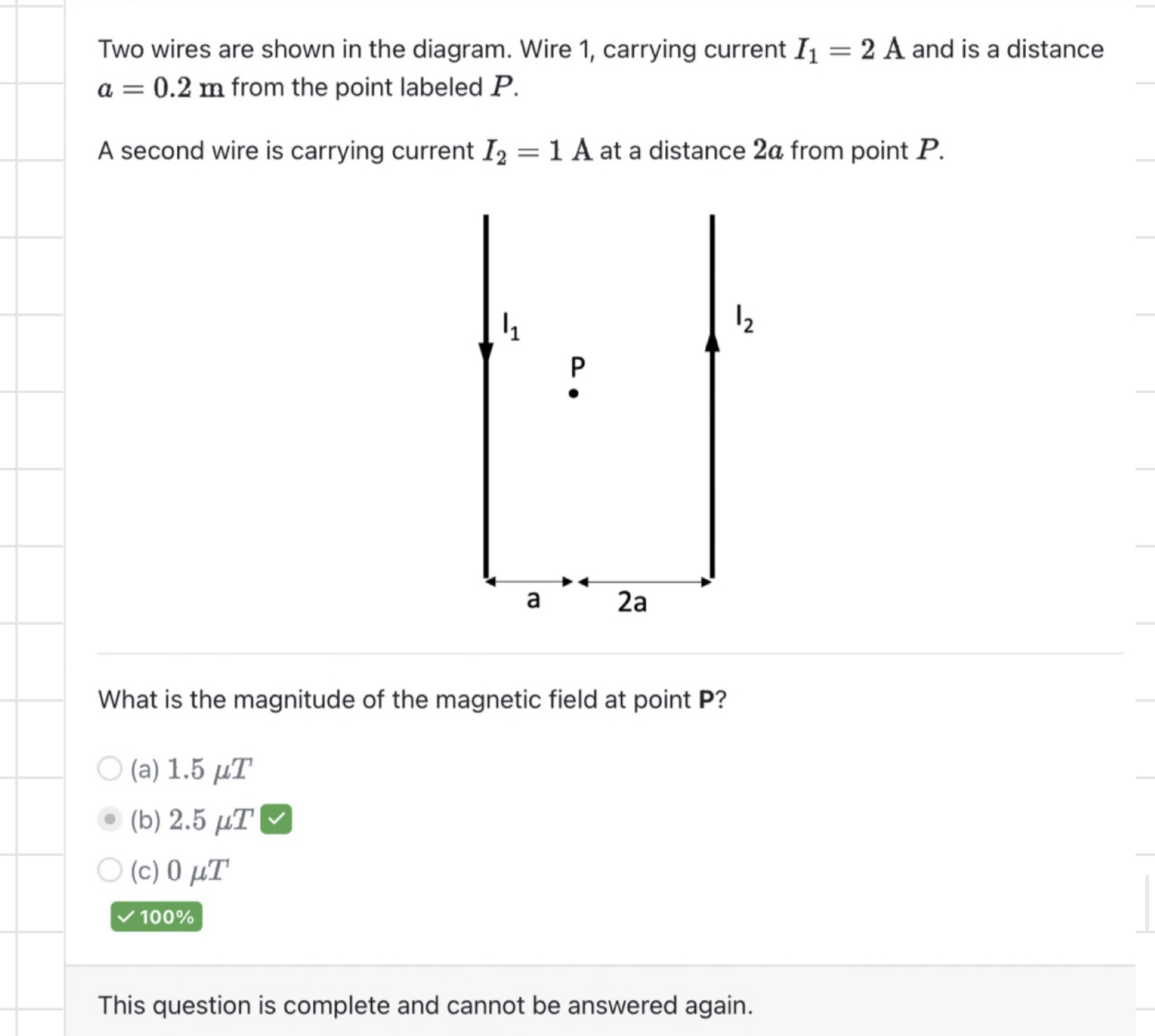 Solved Two wires are shown in the diagram. Wire 1, ﻿carrying | Chegg.com