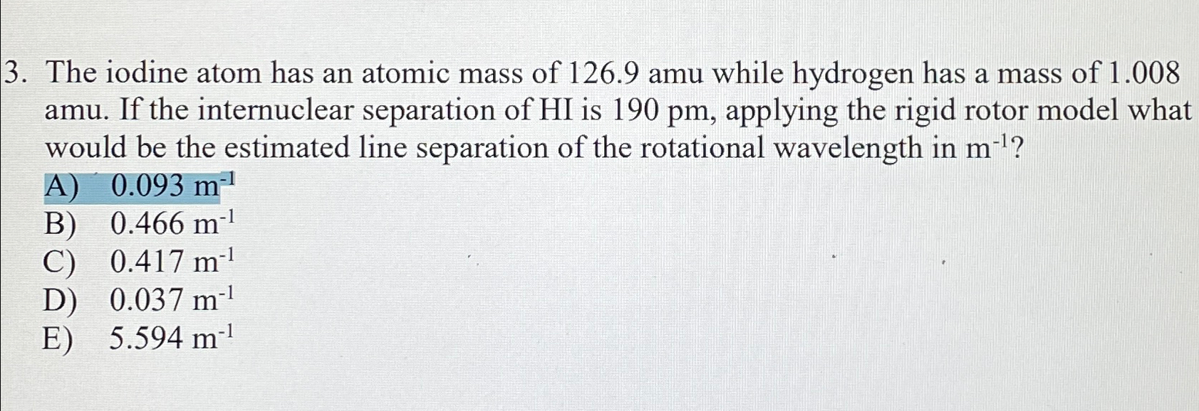 The iodine atom has an atomic mass of 126.9aμ ﻿while | Chegg.com