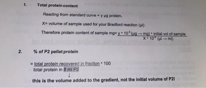 Solved 1. Calculate the total protein content of each | Chegg.com