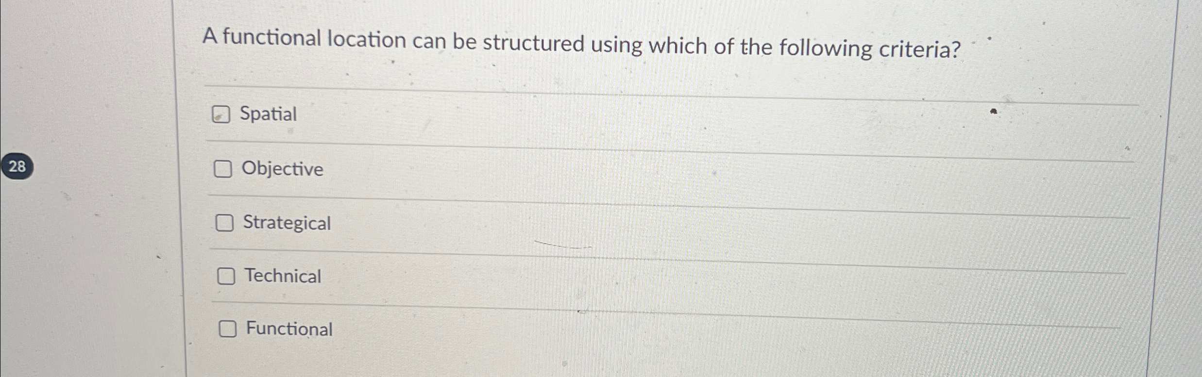 Solved A functional location can be structured using which | Chegg.com