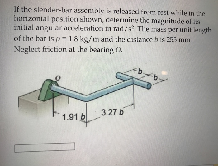 Solved If the slender-bar assembly is released from rest | Chegg.com